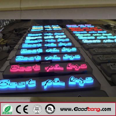 China Hotel Front Metal Bordored LED Plastic Light Letters for sale