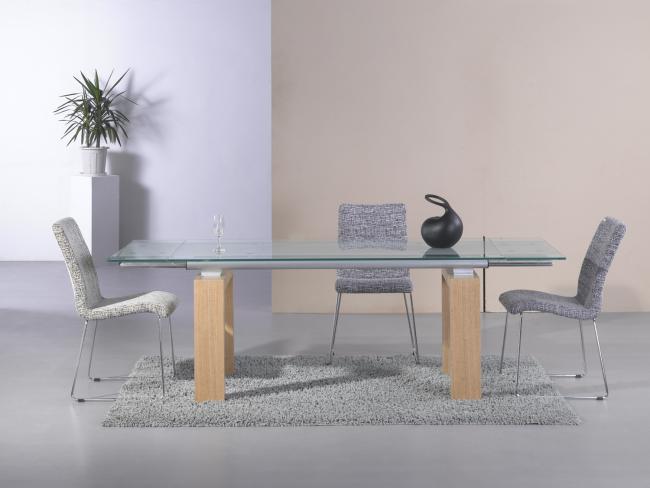 FUPENG Glass Dining Table - Side View