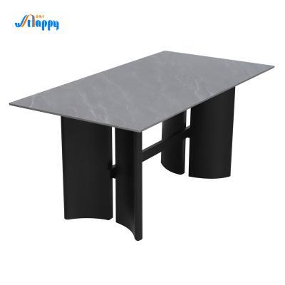 China 1650mm Length Black Ceramic Dining Table High Stability For Home use DT-1020 for sale