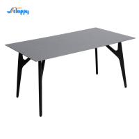China Customized Size Ceramic Top Dining Table Industrial With Iron Frame for sale