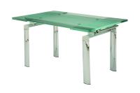 China 2000mm Length Modern Glass Kitchen Table Extendable Glass Dining Table for sale