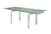 China 2000mm Length Modern Glass Kitchen Table Extendable Glass Dining Table for sale