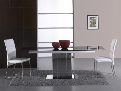 China Clear Extendable Dining Room Table Extendable Glass Dining Table 1660*900mm For Office for sale