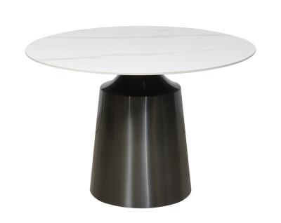 China Fireproof Modern White Round Dining Table Modern Round Dining Room Table Customizable for sale