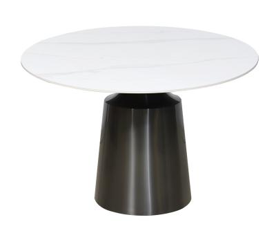 China Fireproof Modern White Round Dining Table Modern Round Dining Room Table Customizable for sale