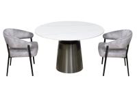 China Fireproof Modern White Round Dining Table Modern Round Dining Room Table Customizable for sale