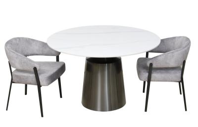 China Fireproof Modern White Round Dining Table Modern Round Dining Room Table Customizable for sale