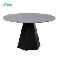 China 1200*720mm Size Modern Circle Dining Table High Durability Modern Black Round Dining Table for sale