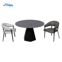 China 1200*720mm Size Modern Circle Dining Table High Durability Modern Black Round Dining Table for sale