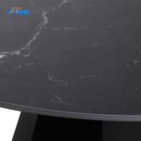 China 1200*720mm Size Modern Circle Dining Table High Durability Modern Black Round Dining Table for sale
