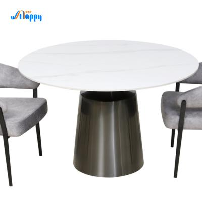 China Flat Packed Modern Round Dining Table 1200mm Diameter With Fixed Type for sale