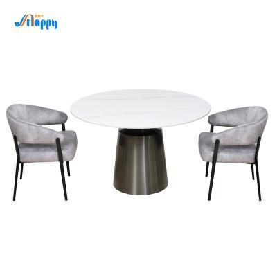 China Flat Packed Modern Round Dining Table 1200mm Diameter With Fixed Type for sale