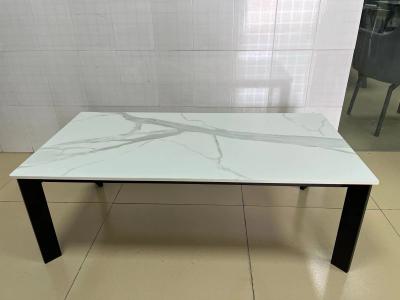 China Rectangle Ceramic Coffee Table Easily Wiped Pottery Coffee Table 1100*550*380mm With Iron Base for sale