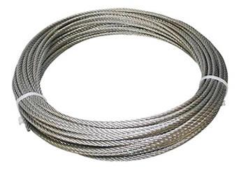 A roll of stainless steel cable in construction of 7 * 7.
