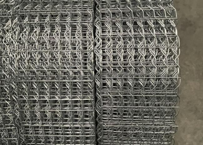 Close-up detail of Pipeline Coating wire welded metal mesh