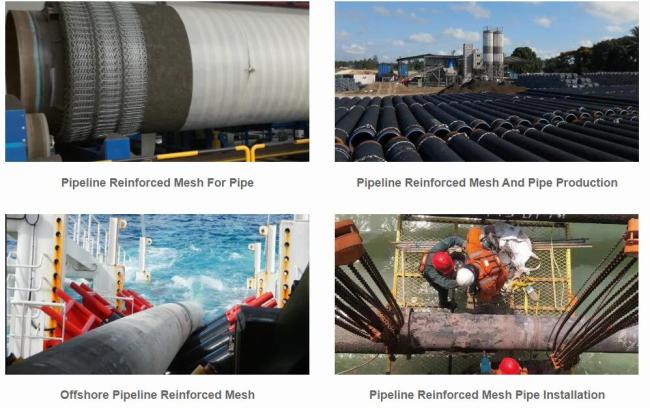 Galvanized reinforced wire mesh in pipeline application