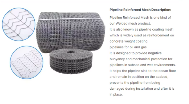 Welded wire mesh technical diagram