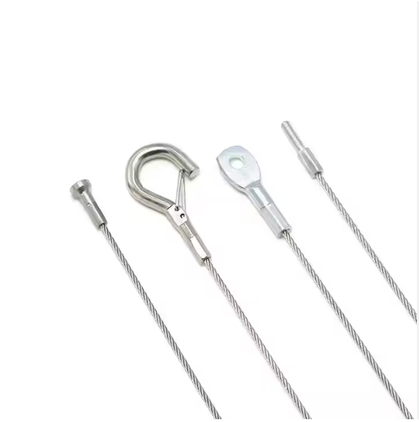 Wire rope with different end fittings and coatings