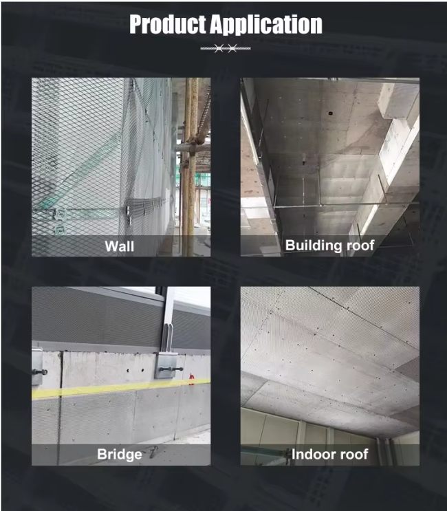 Close-up detail of expanded metal mesh surface texture