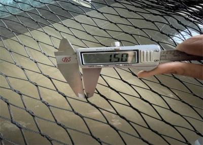 China Ss316 Stainless Steel Cable Mesh Black 1.5mm Diameter 25mm Hole Size for sale