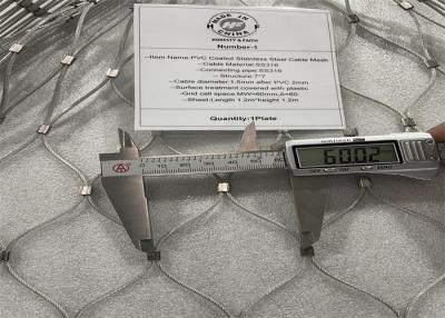 China 60mm Hole Size 60-Degree Angle Structure Wire Rope Mesh For Safety Protect for sale