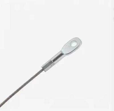 China Pvc Coated Wire Rope Aluminium Sleeve Hanging Wire Stainless Steel Wire Rope With Ring Eye Terminals for sale