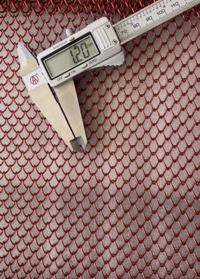 China 1.2mm Thickness 6mm Hole size Red Color Decorative Chain Link Mesh For Indoor decoration for sale