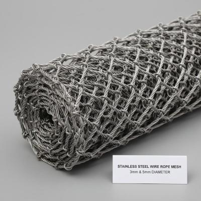 China 3mm 5mm diameter Stainless Steel Wire Rope Mesh Net for safty use for sale