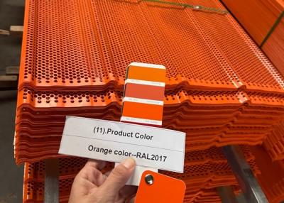 China 0.9mm Thickness Orange Color RAL2017 5peaks Windbreak Safety Panel for Safety Production for sale