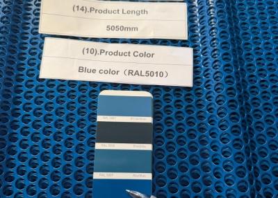 China 0.9mm Thickness 5050mm length Blue Color RAL5010 Windbreak safety screen for coal mine for sale