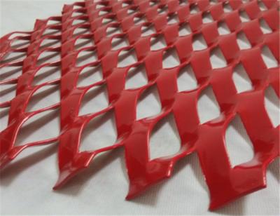 중국 100 밀리미터 구멍 치수 빨간색 야외 벽 장식적 팽창된 메탈 메쉬 판매용