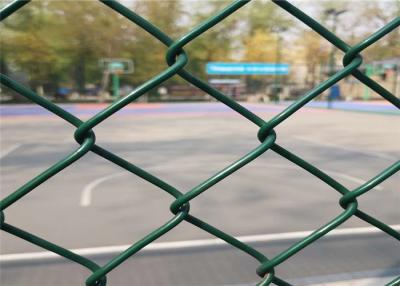 China Green Coated Pvc Chain Link Fencing 60x60mm Hole Diamond Mesh for sale