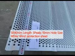 5000 mm lengte 5 pieken 10 mm gatgrootte witte windbescherming