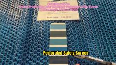 Export 5Peaks Blue color (RAL5010) Perforated Safety Screen Powder Coated Treatment Process