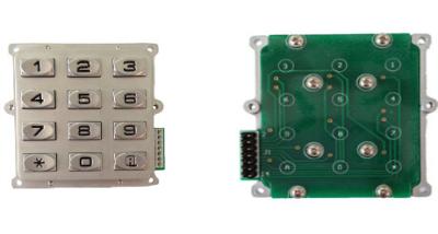 China Telclado numérico industrial dominante del metal de la matriz de punto del quiosco 12 con el mini tamaño para el sistema de teléfono industrial del anad del uso en venta