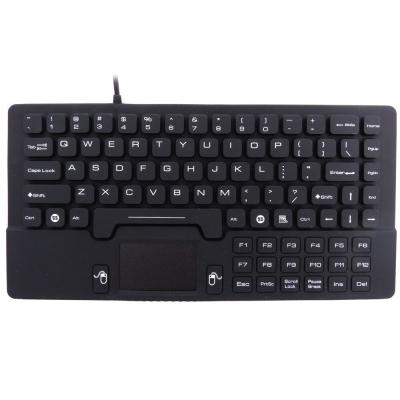China IP68 OEM kiosk silicone black keyboard with built-in compact touchpad for sale