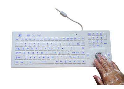 China Backlit Antibacterial Medical Keyboard With Black Trackball By Silicone for sale