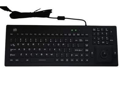China IP68 industrial keyboard with black 107 keys and black optical trackball for sale