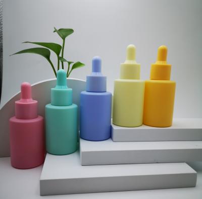 China customizable new design low price 30ml glass dropper bottles macaroon color for essential oils and cosmetics for sale