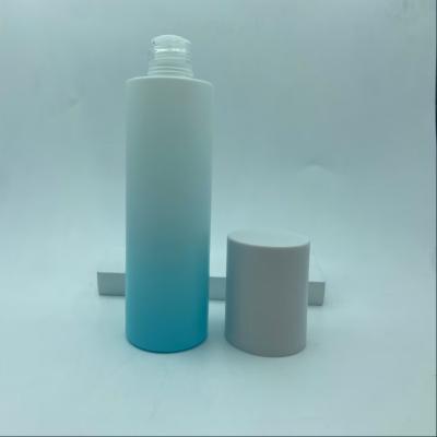 Cina Imballaggio cosmetico Cura della pelle Tonatore di vetro a gradiente blu chiaro con tappo a vite in vendita