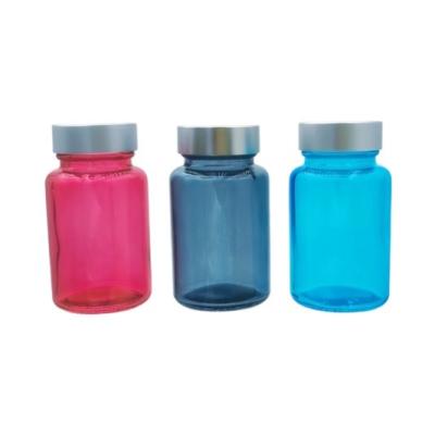 China 100ml Glass Capsule Bottle Hair Supplement Bottle Round Capsule Glass For Eye Serum And Facial Serum OEM for sale