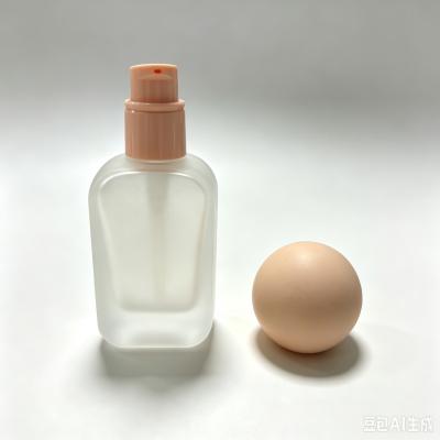 China Rectangle Glass Emulsion Pump Spray Bottle with Screen Printing 100 mL Capacity for Skin Care and Cosmetics for sale