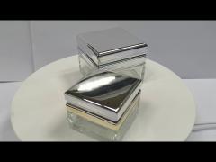 Glass Cosmetic Jar 30g / 50g Square With Plastic Double Cover