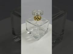 100ml 정연한 유리제 화장용 살포 병/arcylic 모자를 가진 재사용할 수 있는 유리제 향수병