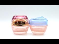 Silver Shoulder Glass Cream Jars Oval Glass Container Silkscreen Printing Logo