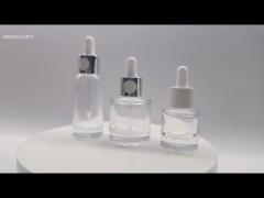 Silkscreen de vidro da garrafa do conta-gotas do botão 15ml que imprime Logo For Skincare Serum