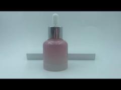 2025 재사용 가능한 분홍색 유리병 오일 드롭퍼 병 은색 목걸이 고급 도매 30ml