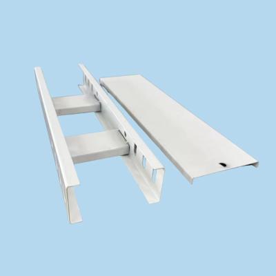 China Colored Powder Coated Step Type Cable Tray Fireproofing Anti Corrosion Ladder Tray for sale