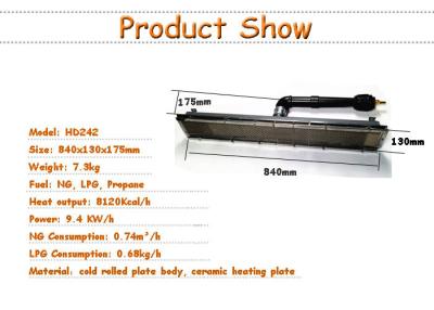 China NG LPG Infrarood Gas Pizza Oven Propaan Brander HD242 Gegalvaniseerde Plaat Keramische Plaat Te koop