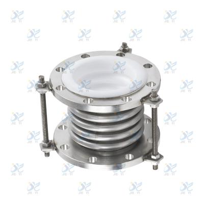 China Flange connection of lined PTFE stainless steel corrugated pipe compensator for sale
